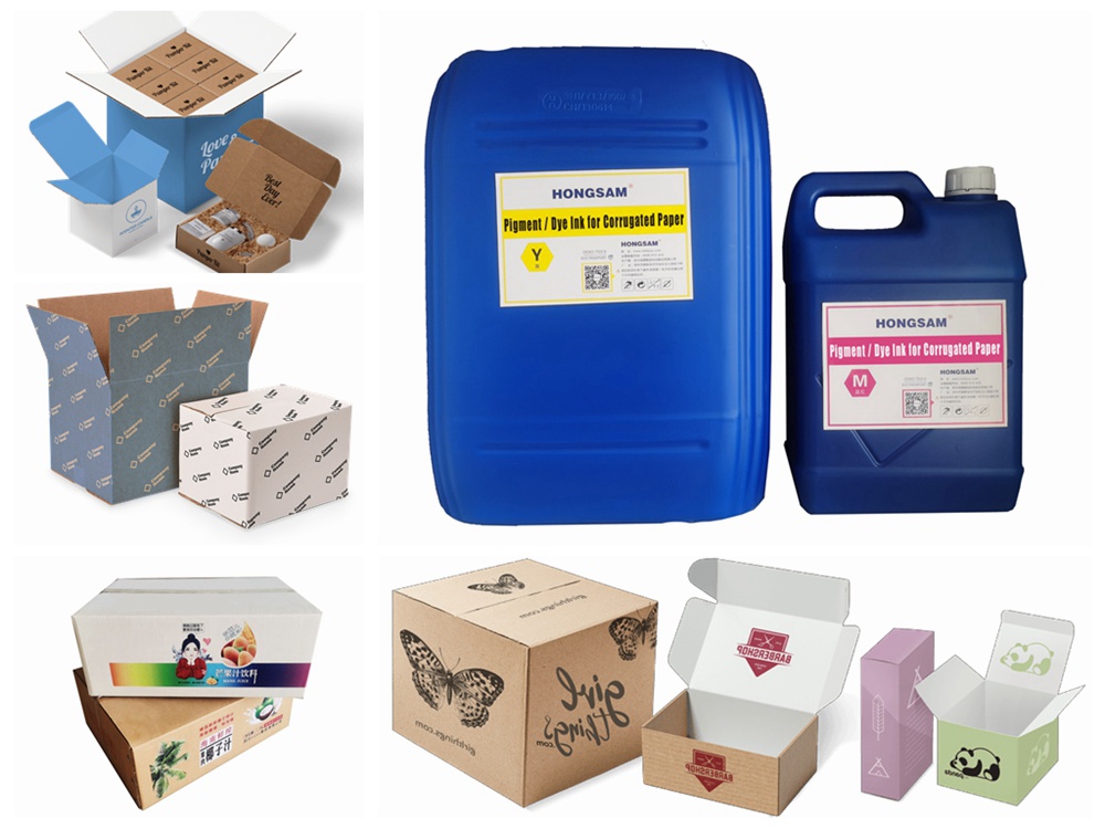 Pigment Ink Dye Ink for Corrugated Paper Box, White/Yellow/Coated Card ...